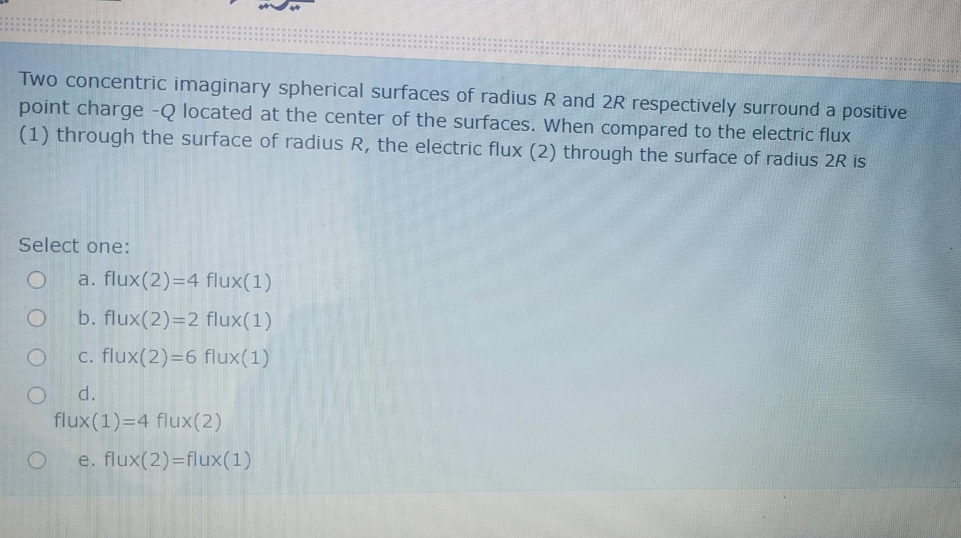 Solved EEL LILI Two concentric imaginary spherical surfaces | Chegg.com