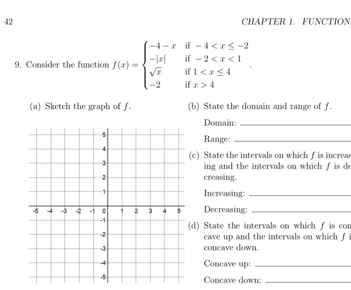 Solved 42 Chapter 1 Function 1 4 2 9 Consider The