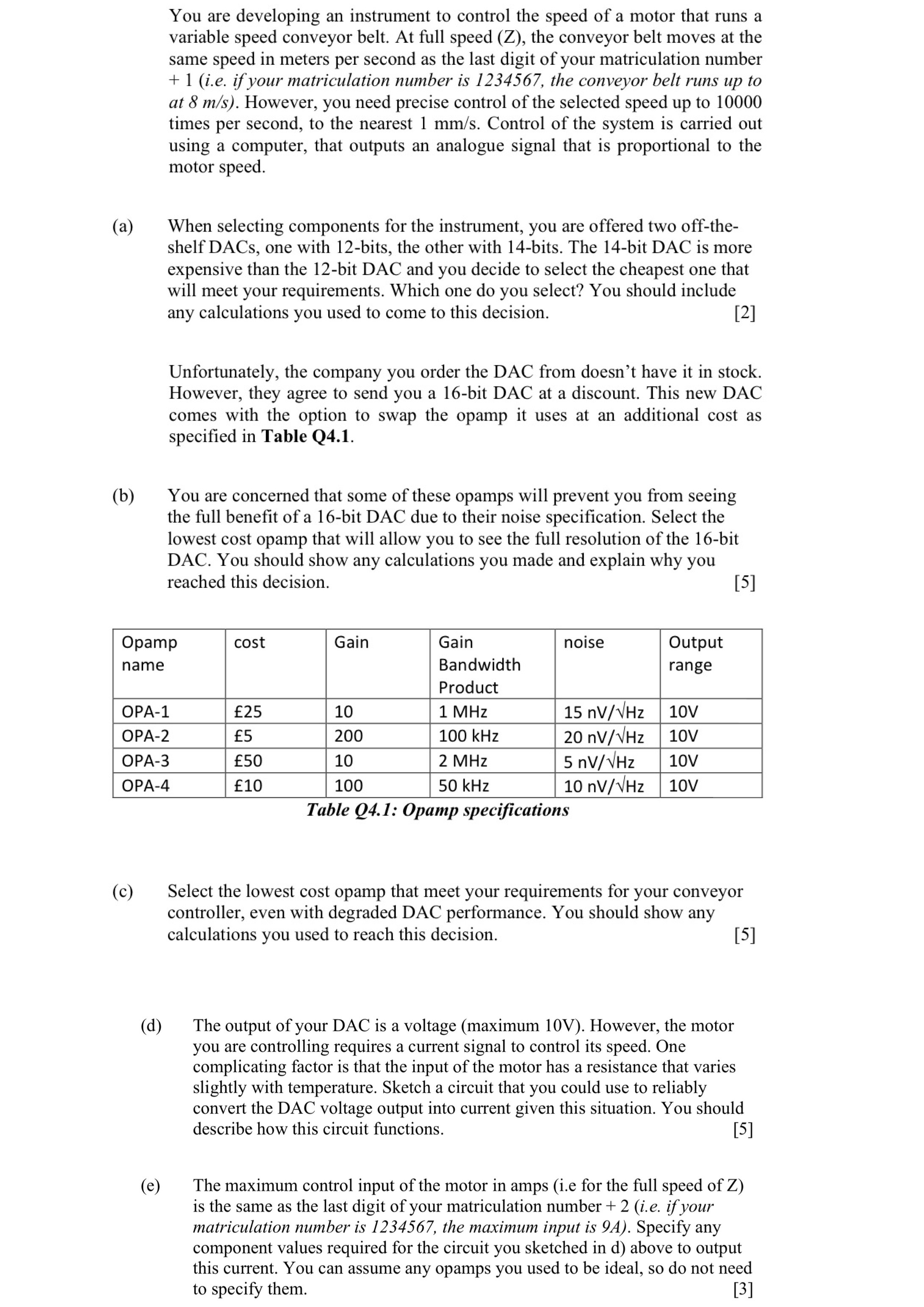 You are developing an instrument to control the speed | Chegg.com