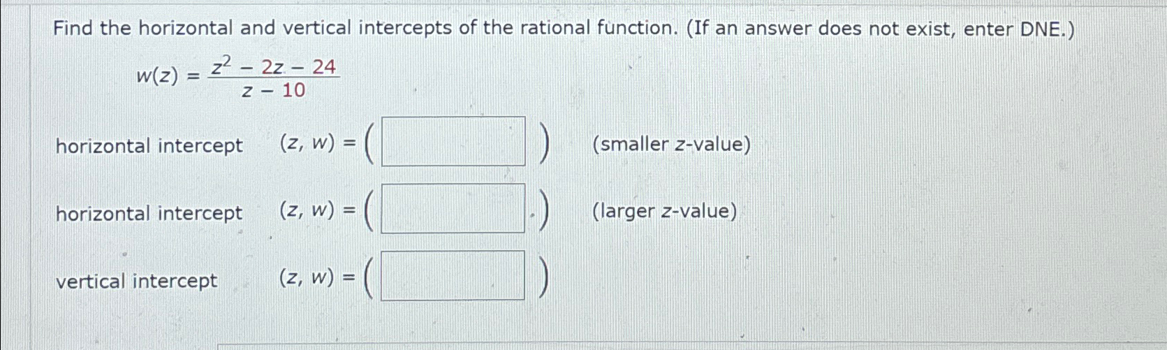 Solved Find the horizontal and vertical intercepts of the | Chegg.com