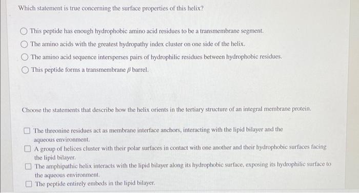 Solved A helical wheel is a two-dimensional representation | Chegg.com
