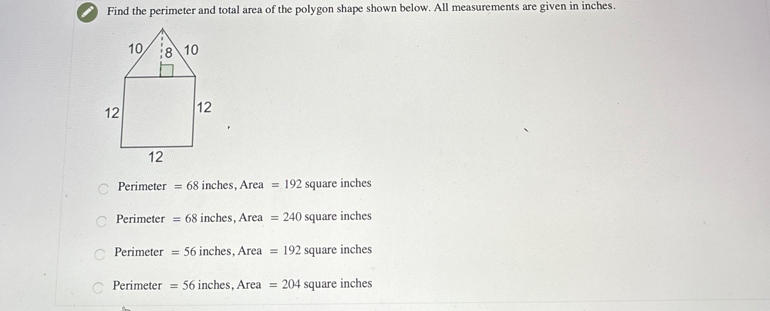 Solved Find the perimeter and total area of the polygon | Chegg.com