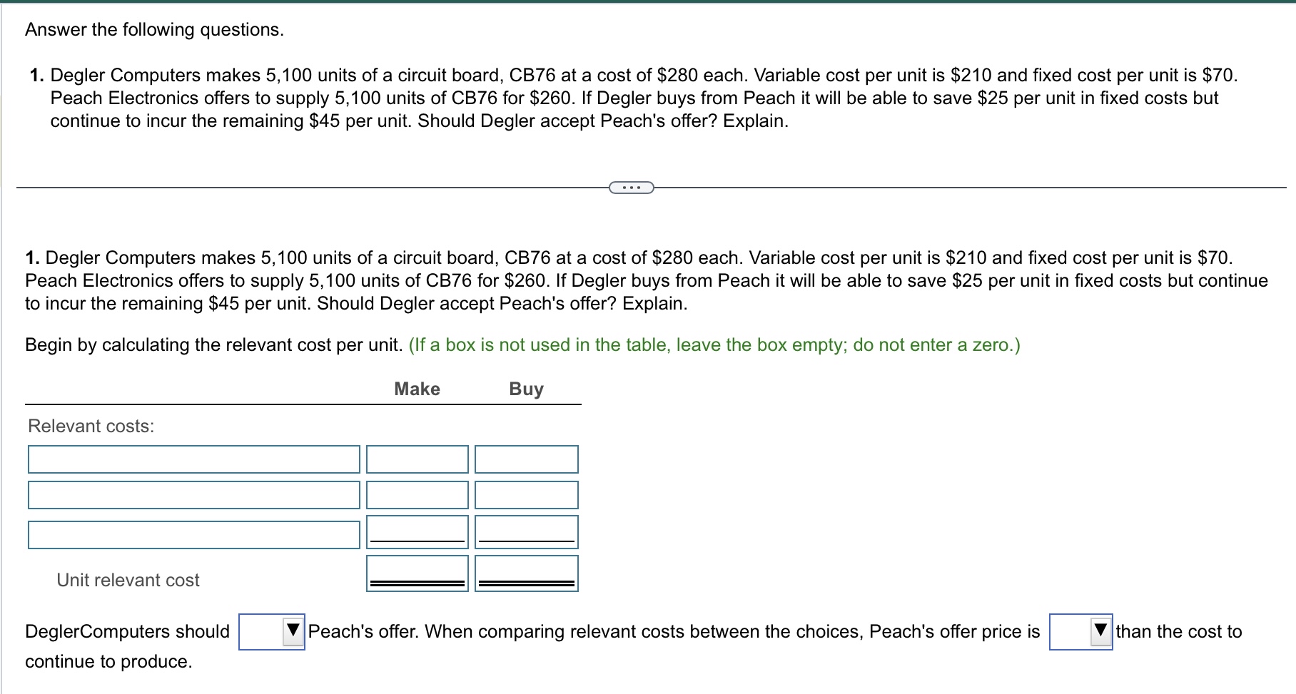 Solved Answer the following questions.Degler Computers makes | Chegg.com