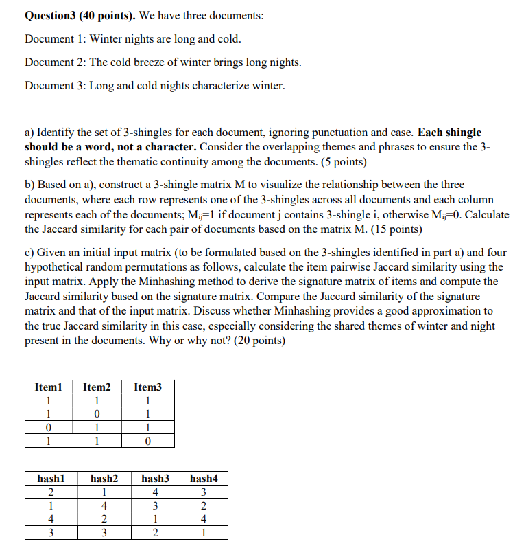 Solved Question3 (40 ﻿points). ﻿We have three | Chegg.com
