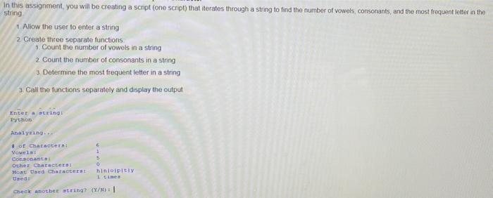 Solved In this assignment, you will be creating a script | Chegg.com