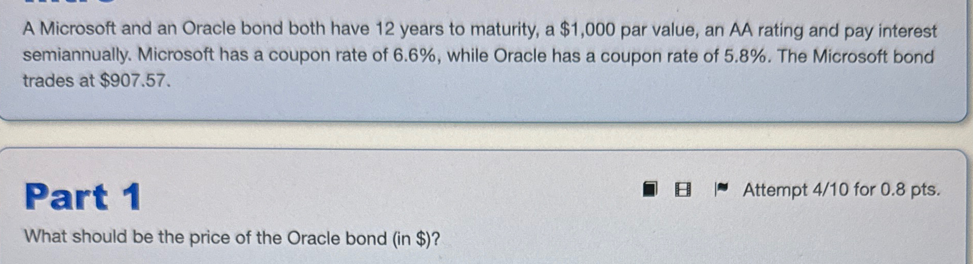Solved A Microsoft and an Oracle bond both have 12 ﻿years to | Chegg.com
