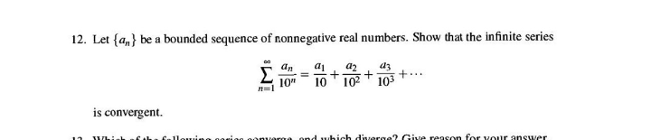 Solved Let {an} ﻿be a bounded sequence of nonnegative real | Chegg.com