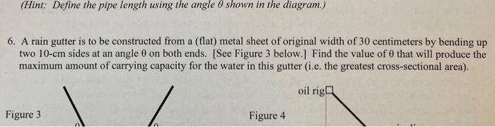 Solved (Hint: Define the pipe length using the angle shown | Chegg.com