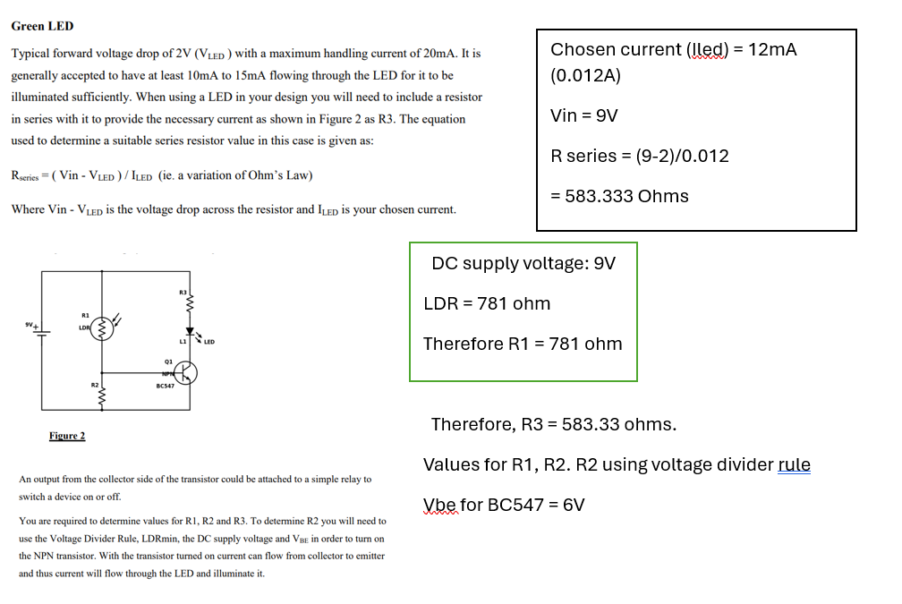 Solved Green LEDTypical forward voltage drop of 2V(VLED ) | Chegg.com