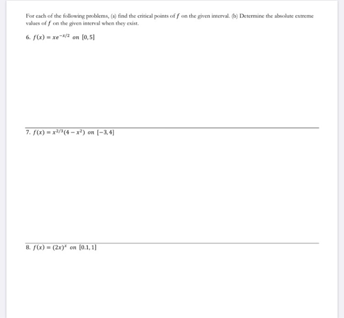 Solved For each of the following problems, (a) find the | Chegg.com