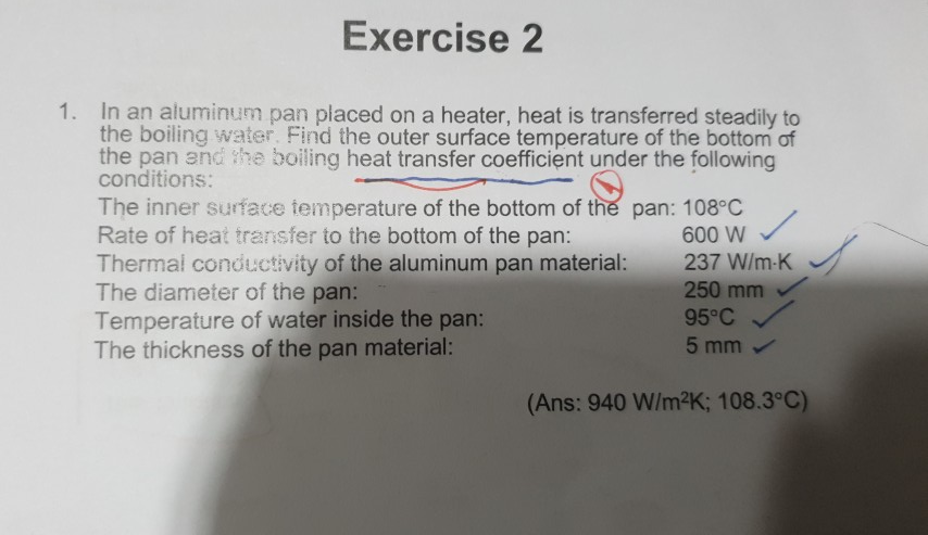 Solved Exercise 2 In an aluminum pan placed on a heater, | Chegg.com