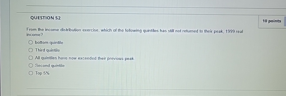 Solved QUESTION 52From the income distribution exercise, | Chegg.com