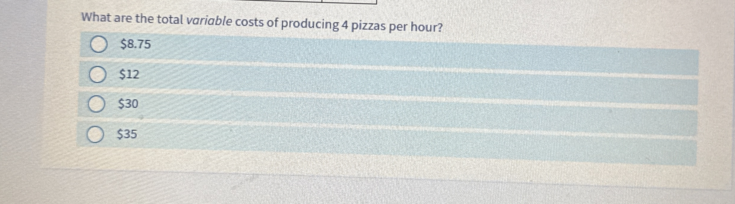 Solved What are the total variable costs of producing 4 | Chegg.com