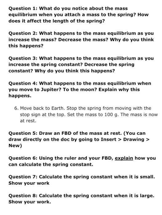 Solved PhET Simulation: Springs We will be doing a | Chegg.com