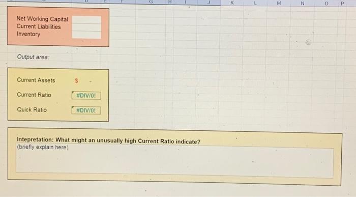Solved Input area: Net Working Capital Current Llabilities | Chegg.com