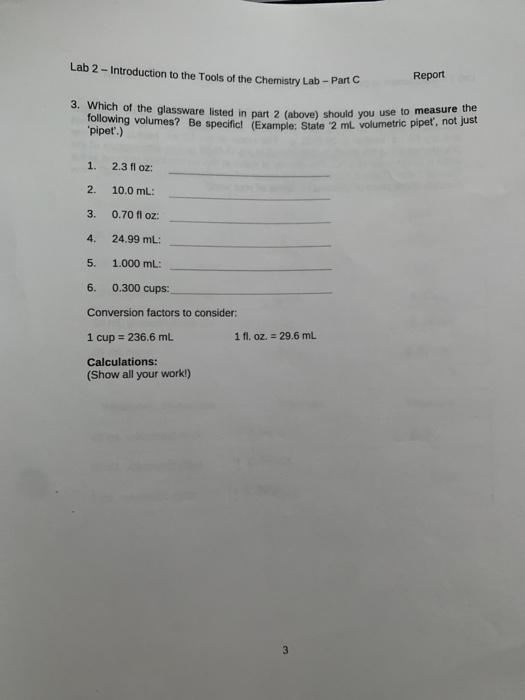 Solved Lab 2 - Introduction to the Tools of the Chemistry | Chegg.com Solved Lab 2 - Introduction to the Tools of the Chemistry | Chegg.com