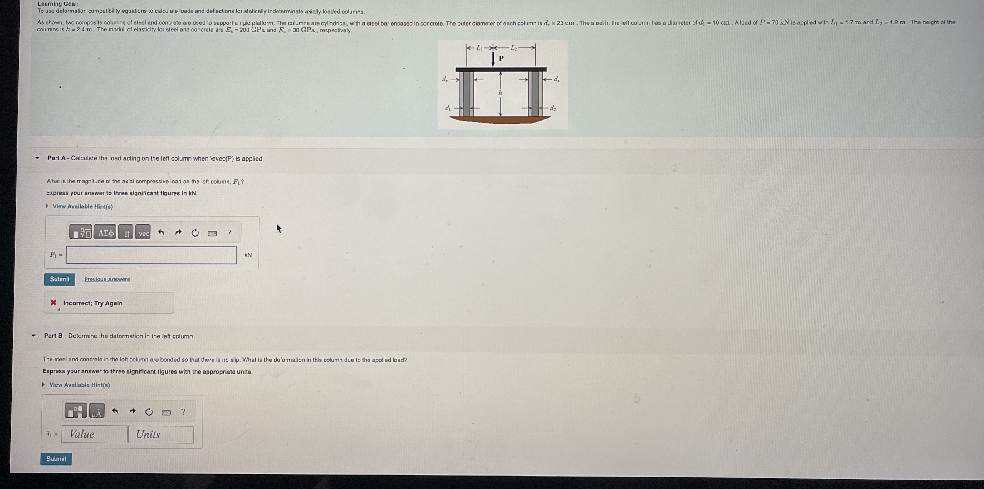 Solved Learning Goal:To use deformation compatibility | Chegg.com