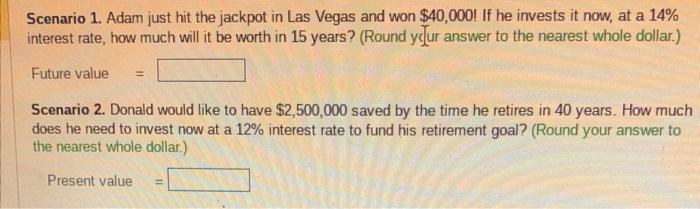 Solved Solve various time value of money scenarios. (Click | Chegg.com