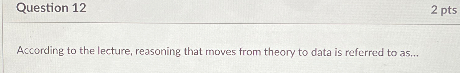 Solved Question 122 ﻿ptsAccording to the lecture, reasoning | Chegg.com