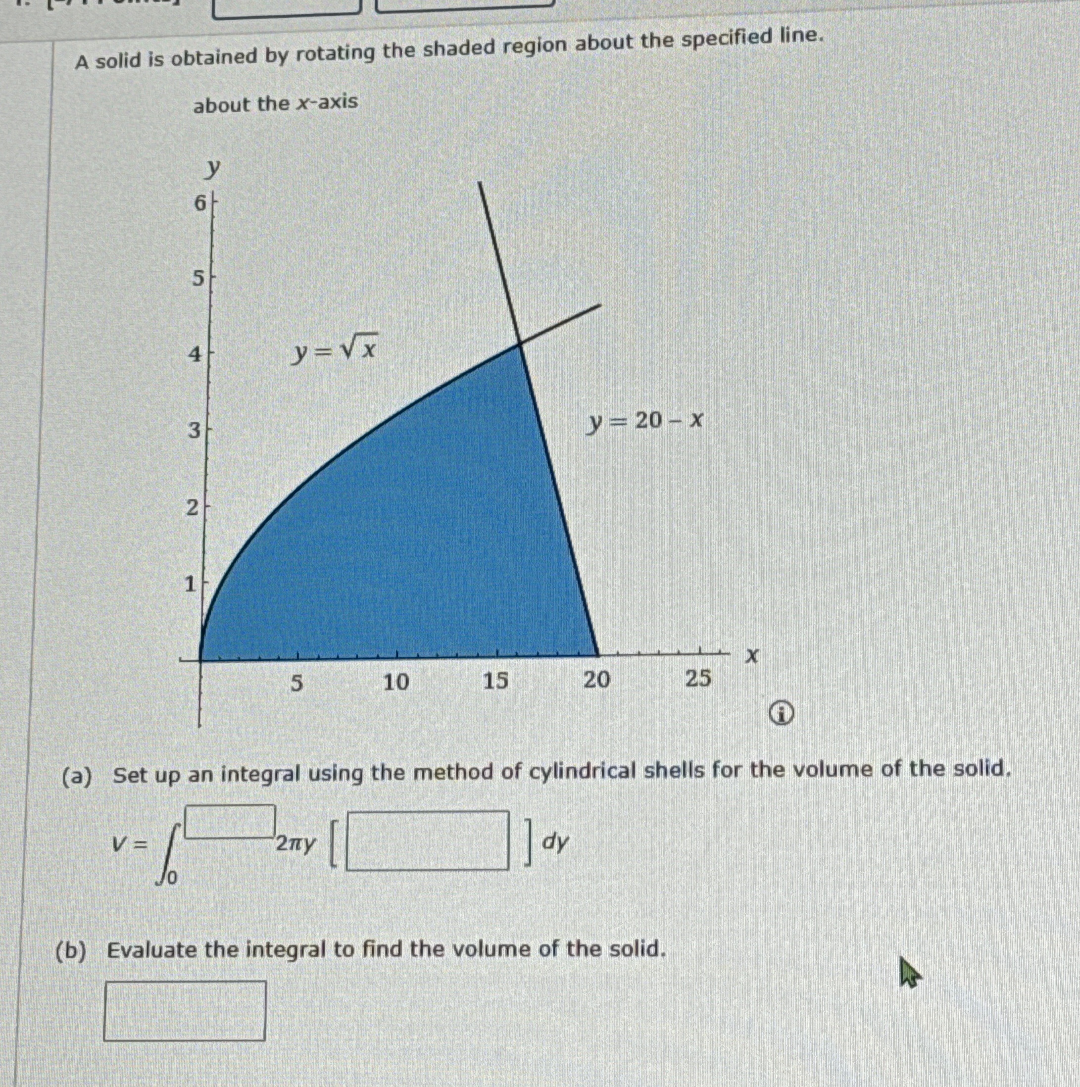A solid is obtained by rotating the shaded region | Chegg.com