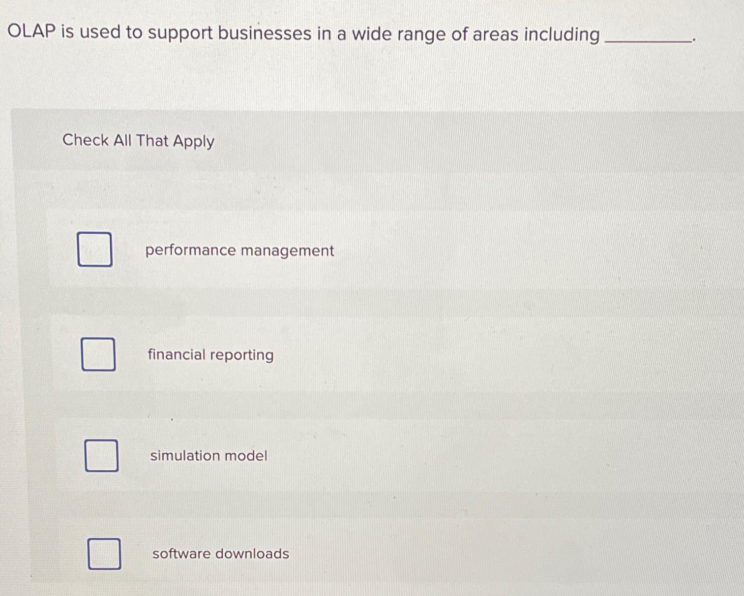 Solved OLAP is used to support businesses in a wide range of | Chegg.com