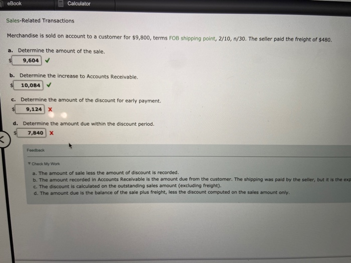 Solved eBook Calculator Sales-Related Transactions | Chegg.com