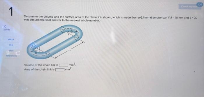 Solved Determine the volume and the surface area of the | Chegg.com