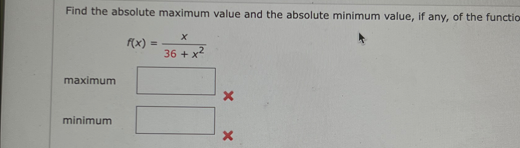 Solved Find the absolute maximum value and the absolute | Chegg.com