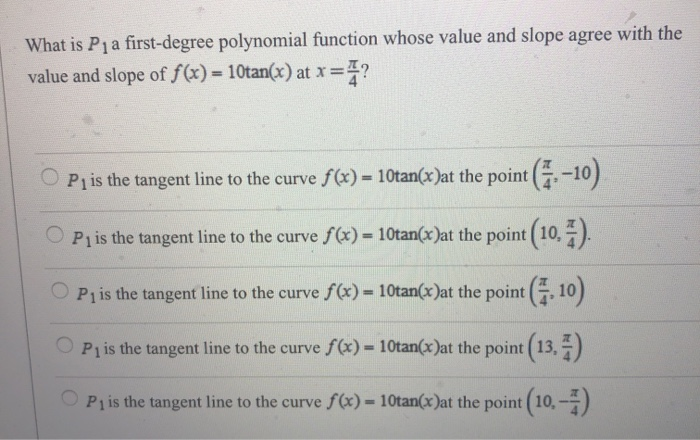 Solved What is P1a first-degree polynomial function whose | Chegg.com