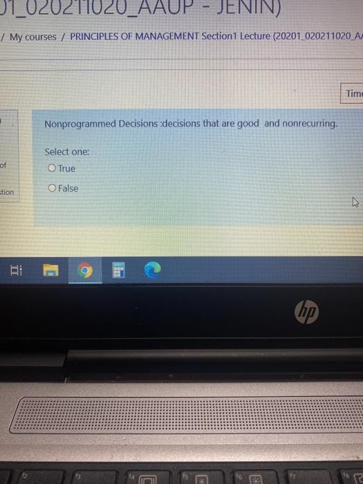 Solved 01_0202TIO20_AAUP JENIN) My courses / PRINCIPLES OF | Chegg.com