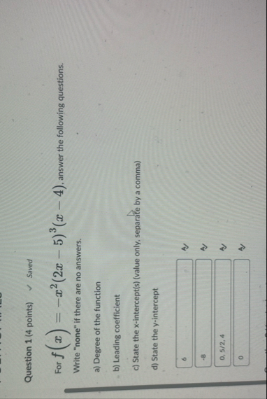 Solved Question 1 (4 ﻿points) ﻿SavedFor | Chegg.com