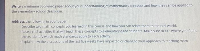 Solved Write a minimum 350-word paper about your | Chegg.com