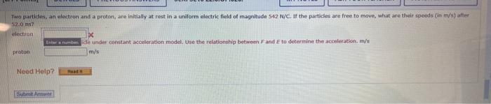 Solved Two particles, an alectron and a protofy, are | Chegg.com