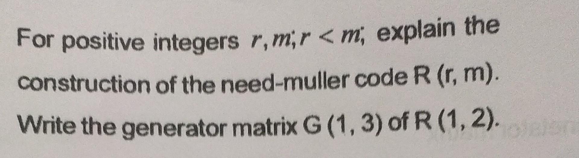 Solved For positive integers r,m;r | Chegg.com