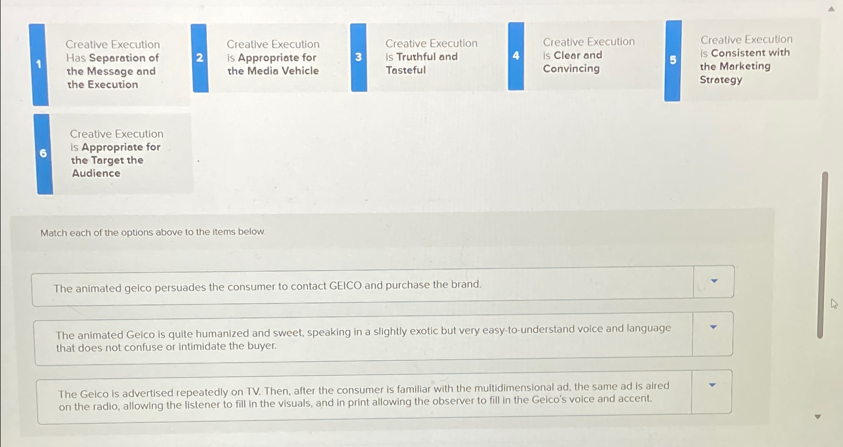Solved 1Creative Execution Has Separation of the Message and | Chegg.com