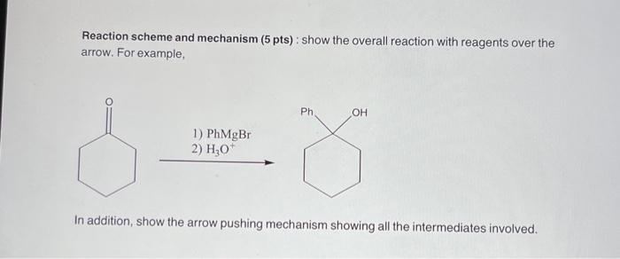 Solved Reaction scheme and mechanism ( 5pts) : show the | Chegg.com