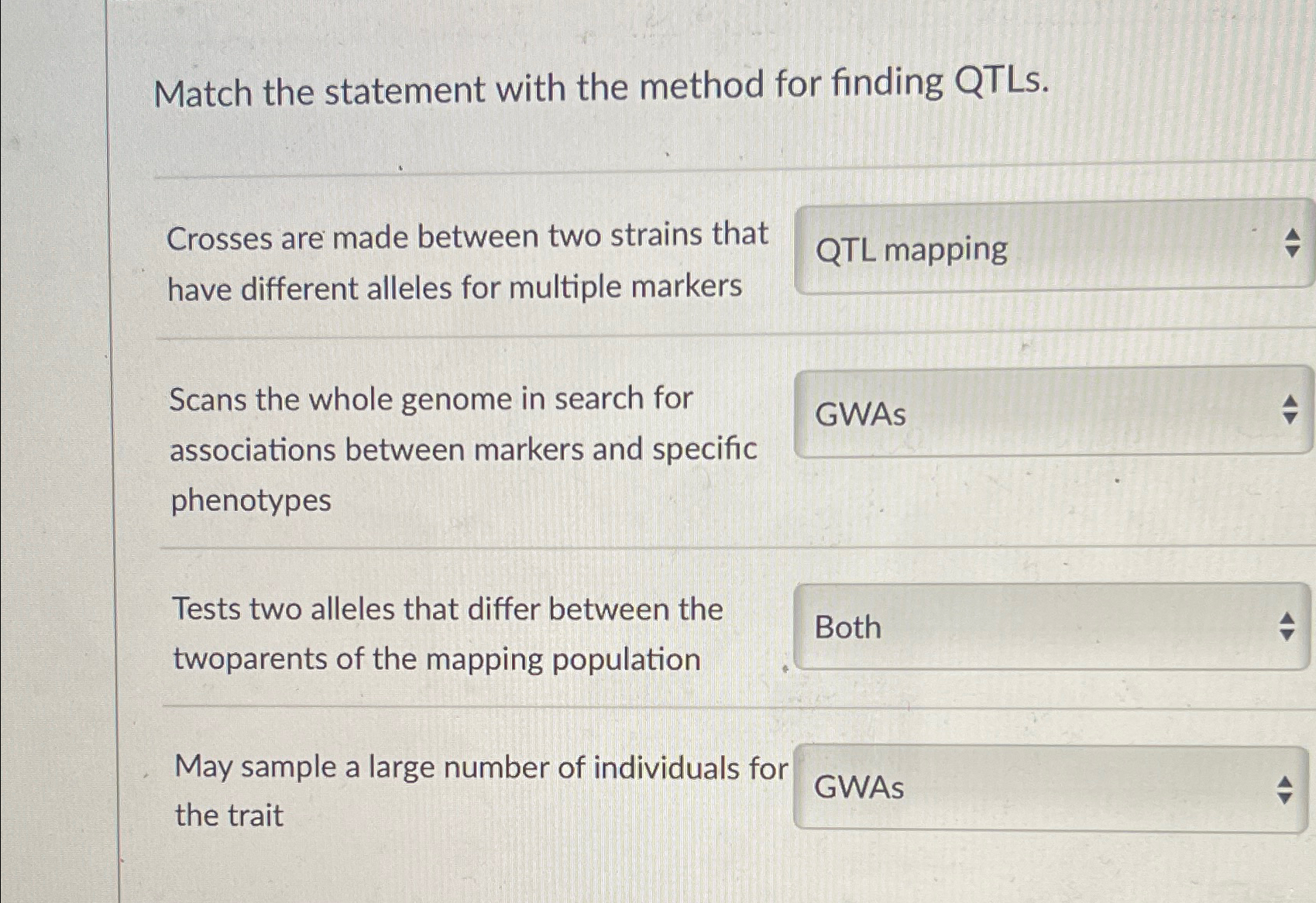 Solved Match the statement with the method for finding | Chegg.com