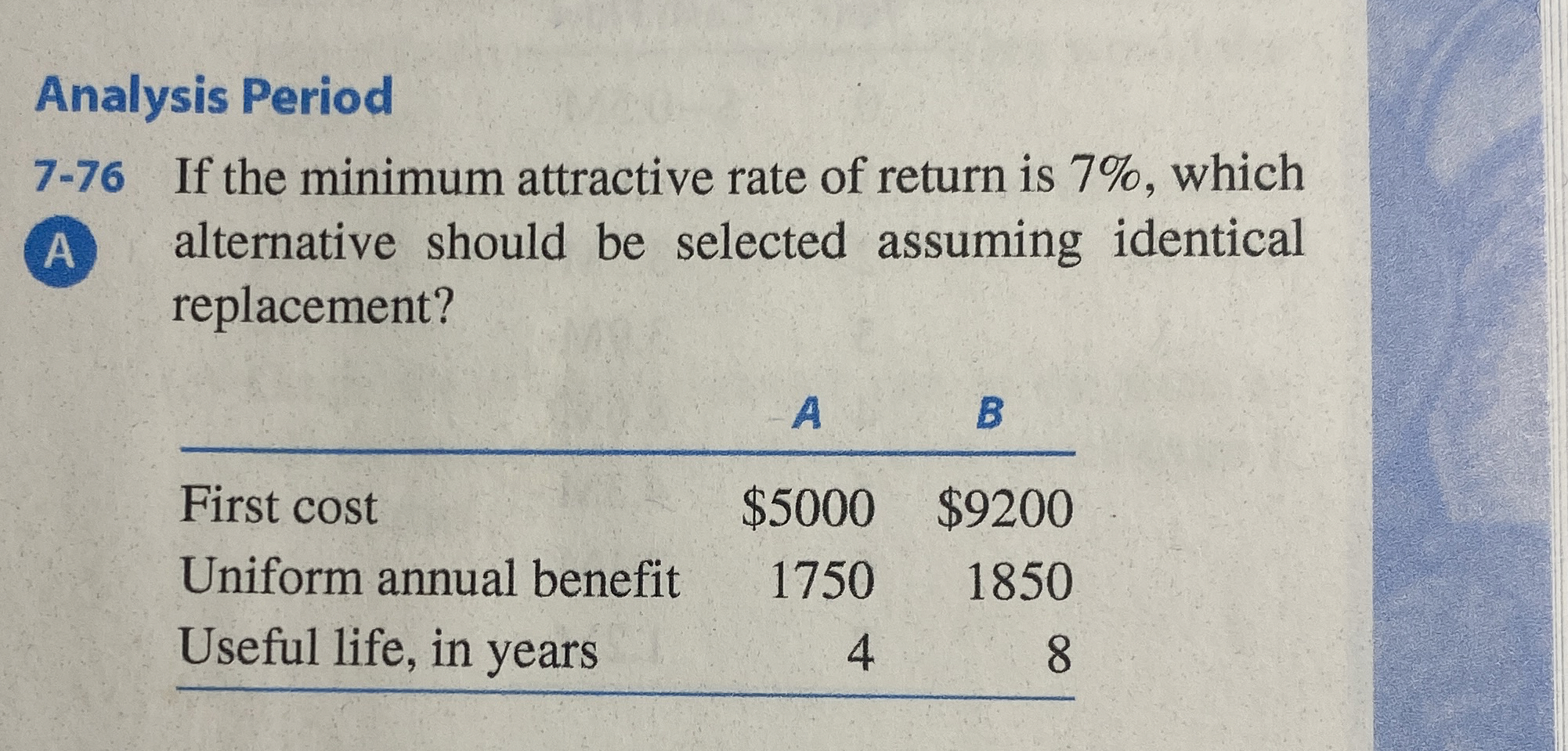 Solved Analysis Period7-76 ﻿If the minimum attractive rate | Chegg.com