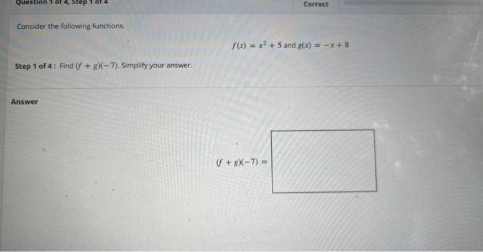 Solved Consider the following functions. f(x)=x2+5 and | Chegg.com