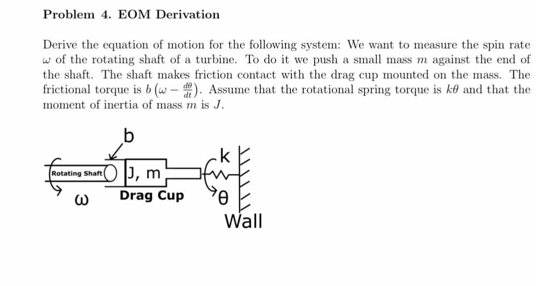 Solved Problem 4. ﻿EOM DerivationDerive the equation of | Chegg.com