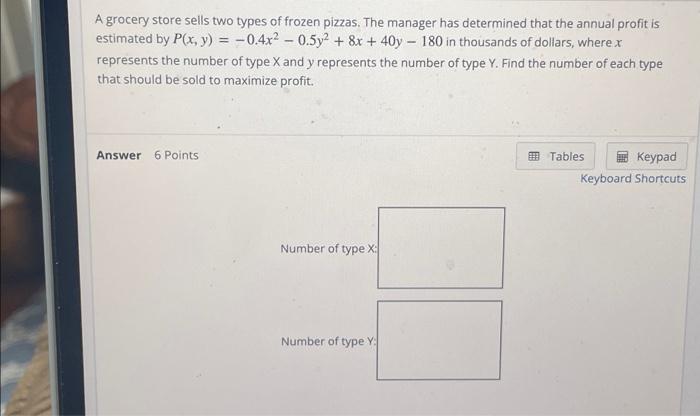 Solved A grocery store sells two types of frozen pizzas. The | Chegg.com