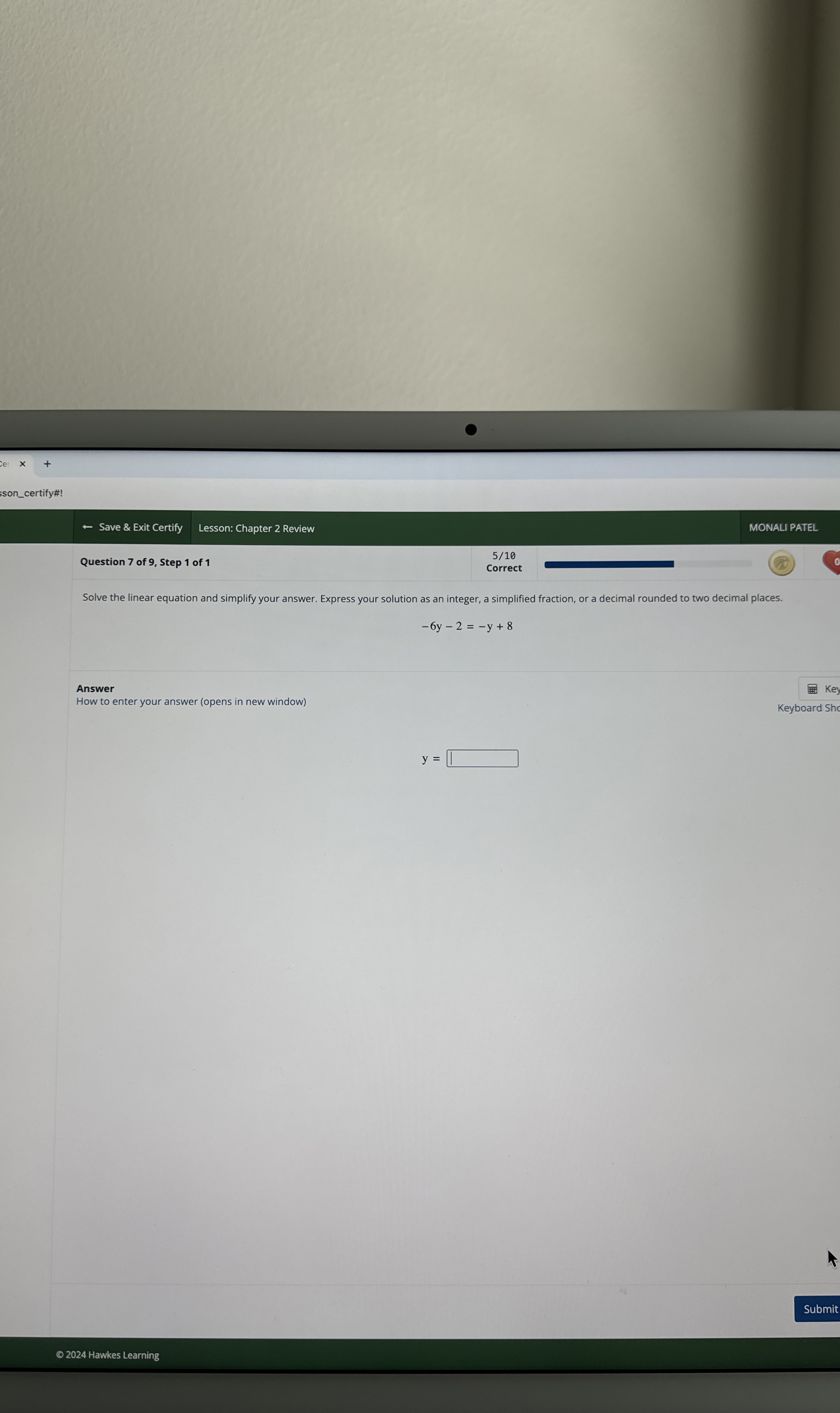 Solved son_certify#!larr Save & Exit Certify Lesson: Chapter | Chegg.com