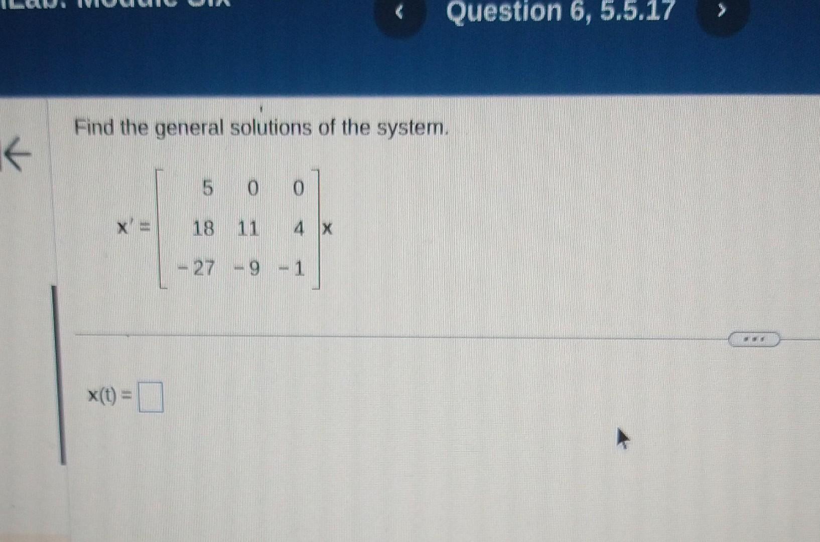Solved Find the general solutions of the system. | Chegg.com