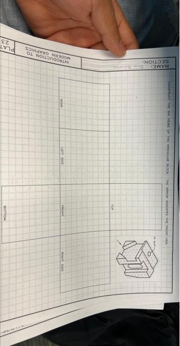 Solved construct the six views of the irregular block the | Chegg.com
