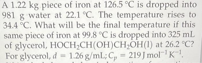 Solved Im having trouble understanding how to find the heat | Chegg.com