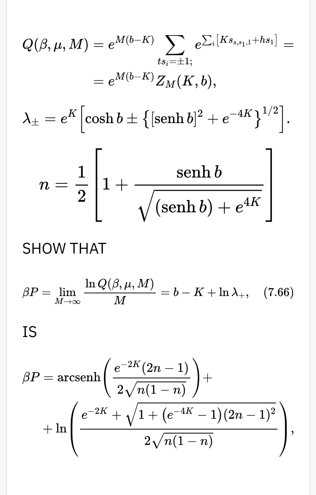 Solved For a lattice gas in ising model, \lambda is | Chegg.com