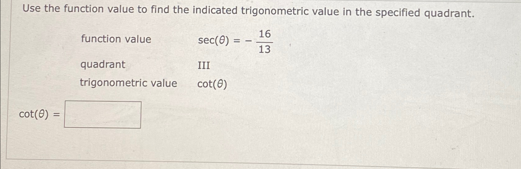 Solved Use the function value to find the indicated | Chegg.com
