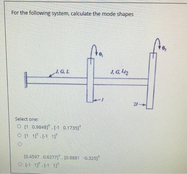 Solved For the following system, calculate the mode shapes | Chegg.com
