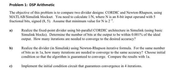 Solved Problem 1 Dsp Arithmetic The Objective Of This