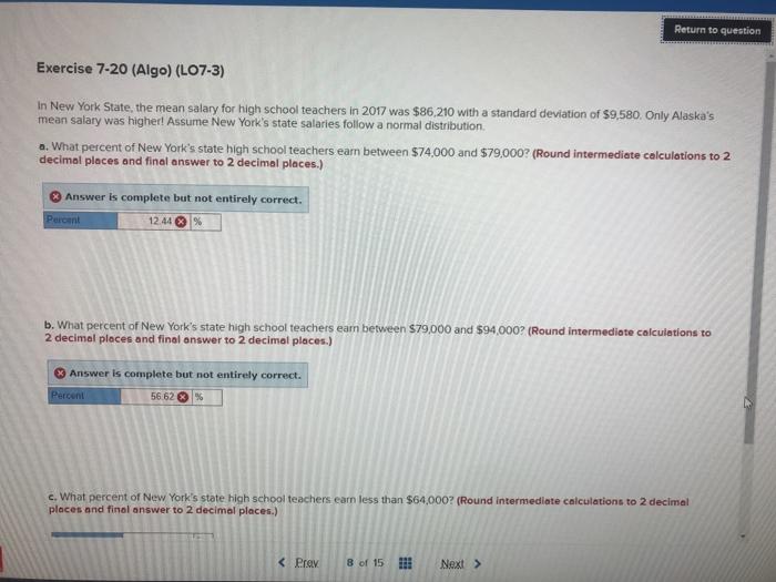 Solved Return question Exercise 7-20 (Algo) (L07-3) In New | Chegg.com